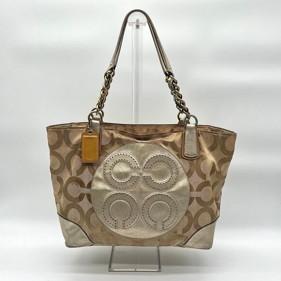 Coach | Bags | Low Start Coach Colette Signature Op Art Shoulder Tote ...